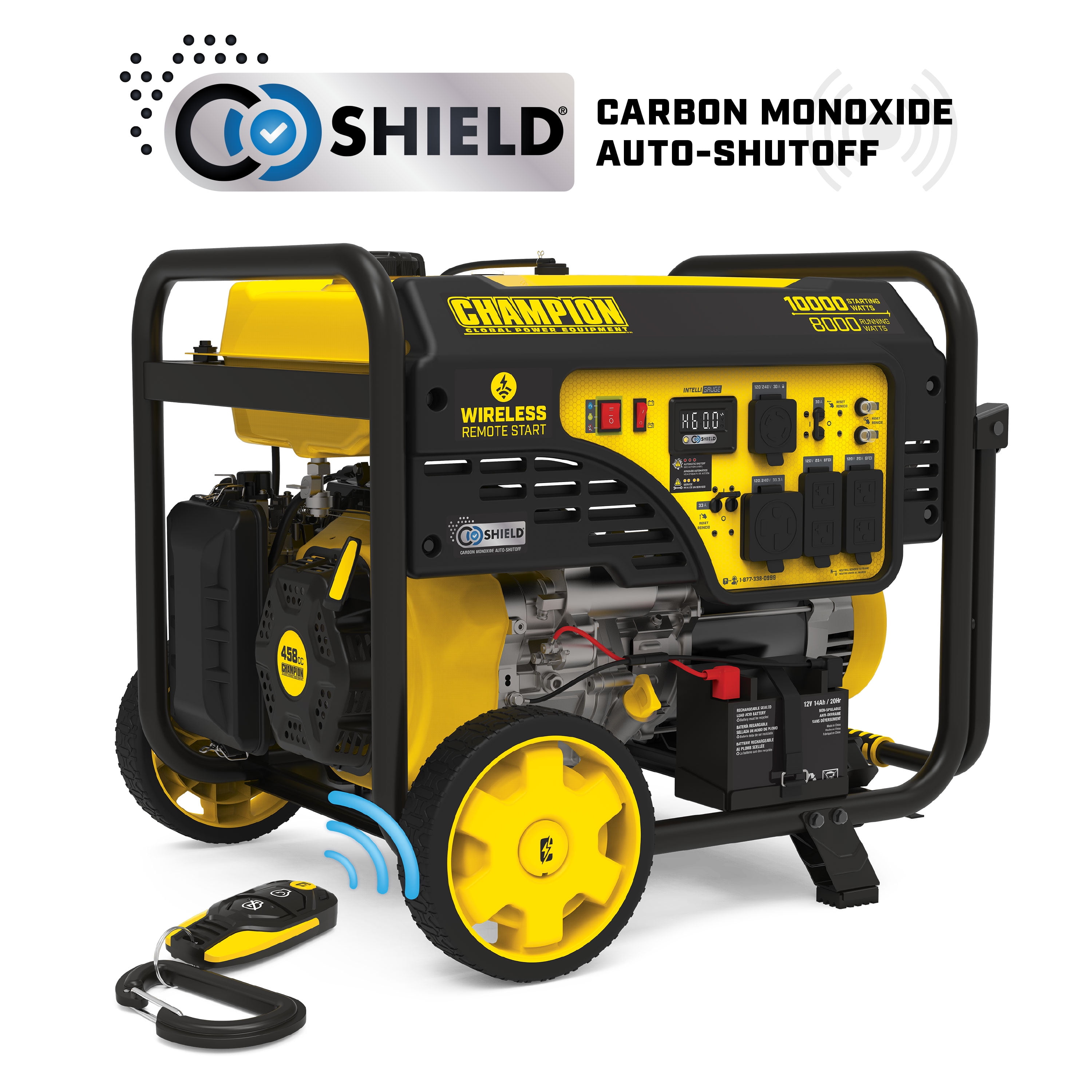 Champion Power Equipment 8000-Watt Wireless Remote Start Home Backup ...