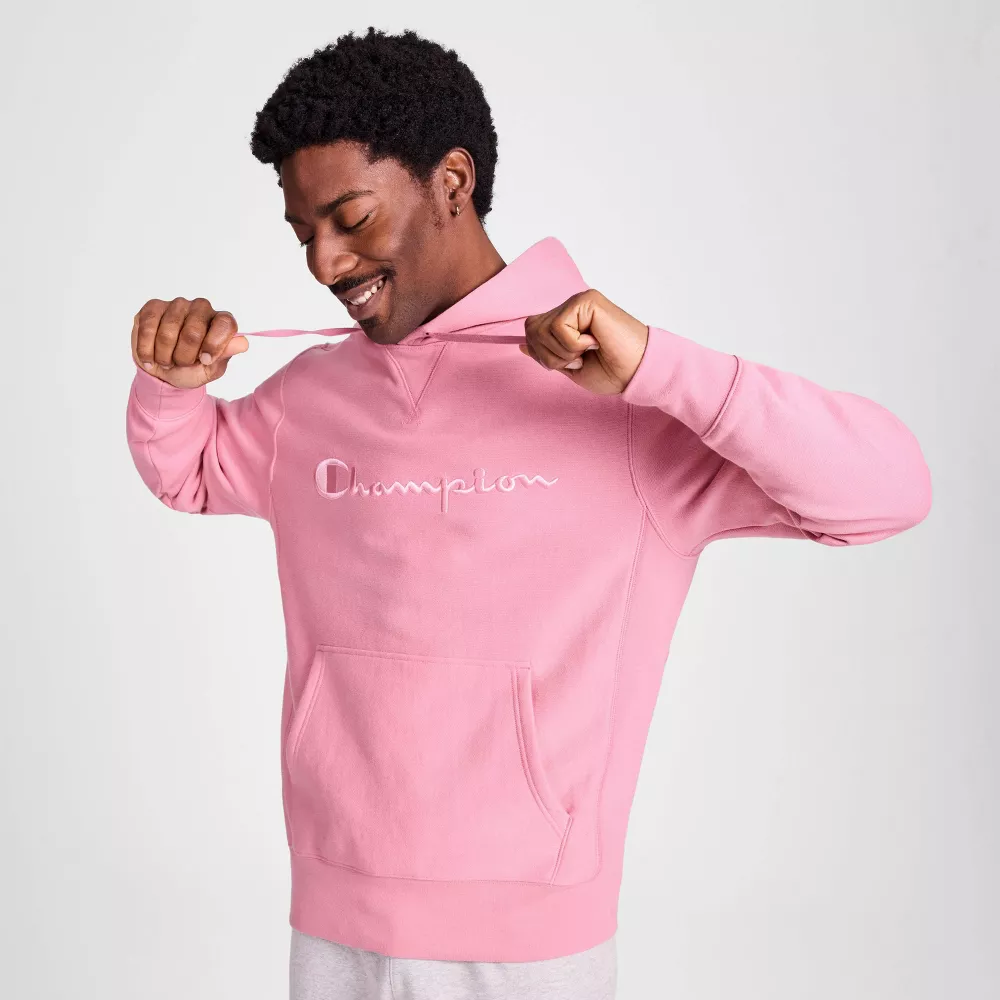 Champion Adult Sizing Iconic Embroidered Hoodie - Pink - Walmart.com