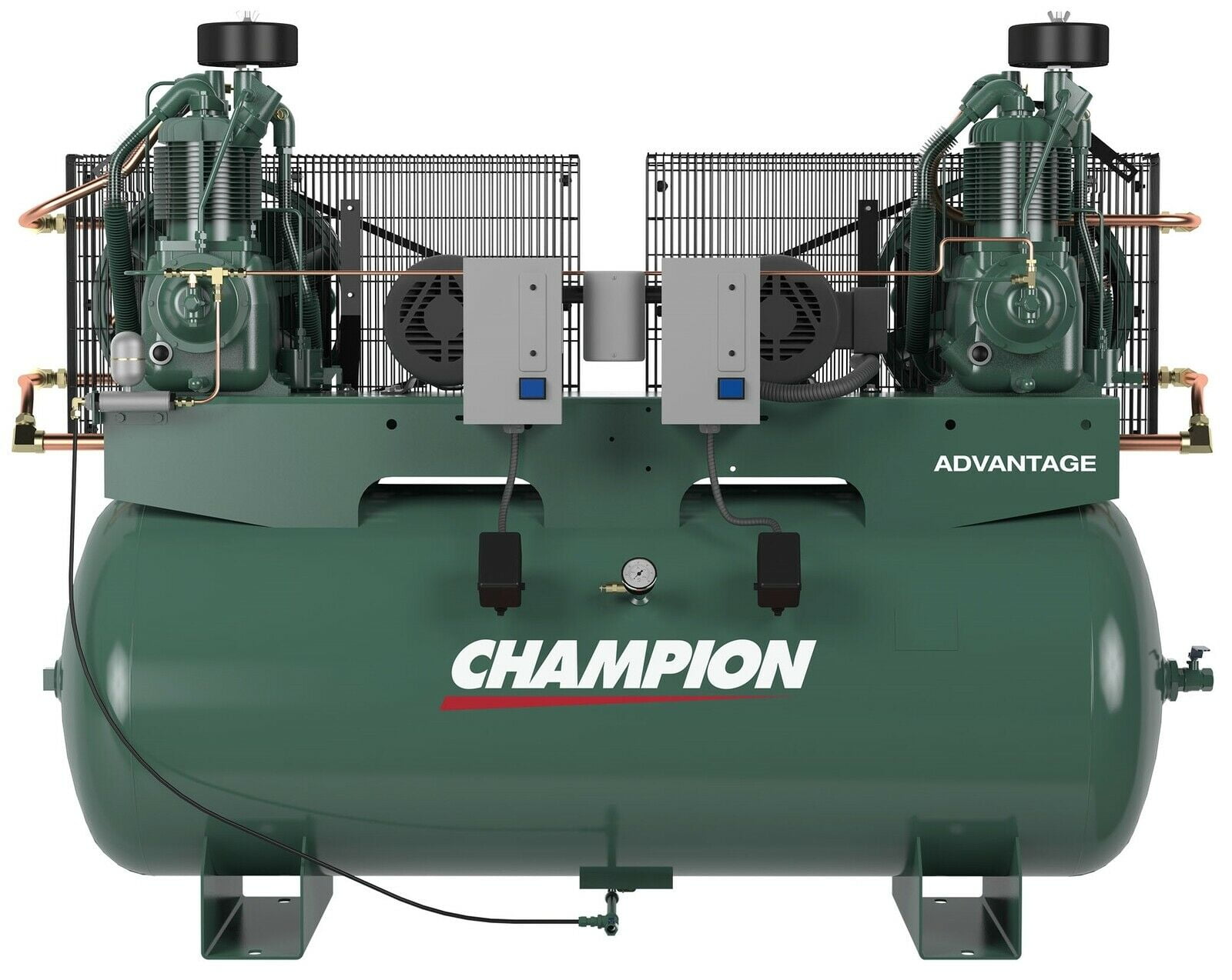 Champion Advantage 10Hp 120 Gallon AC 230V 1Phase Duplex Air Compressor ...