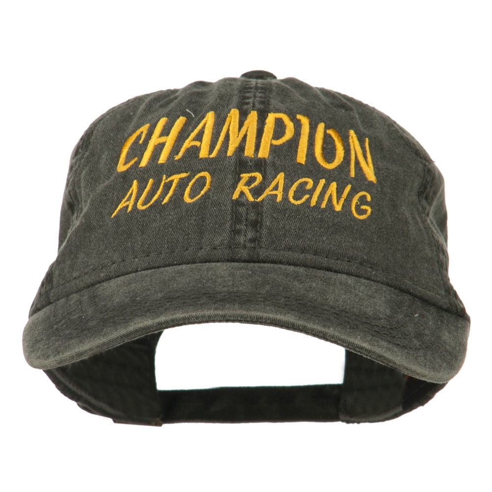 Champion Auto Racing Embroidered Washed Cap - Black OSFM - Walmart.com