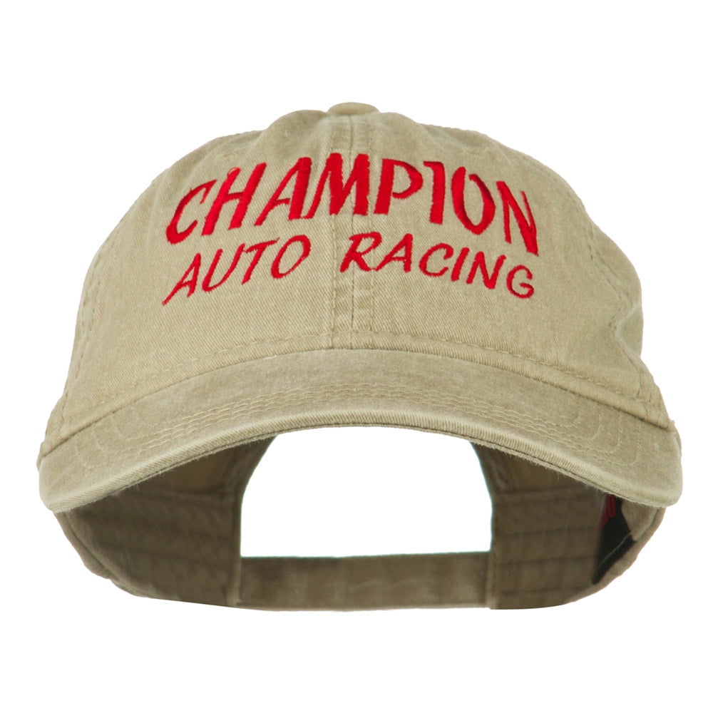 Champion Auto Racing Embroidered Washed Cap - Khaki OSFM - Walmart.com