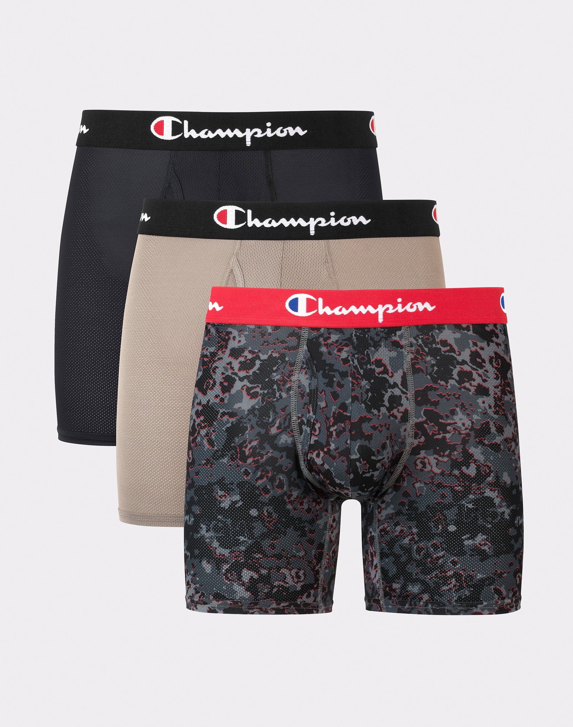 Champion Boxer Briefs Lightweight Stretch Moisture Wicking Mesh 3-Packs ...
