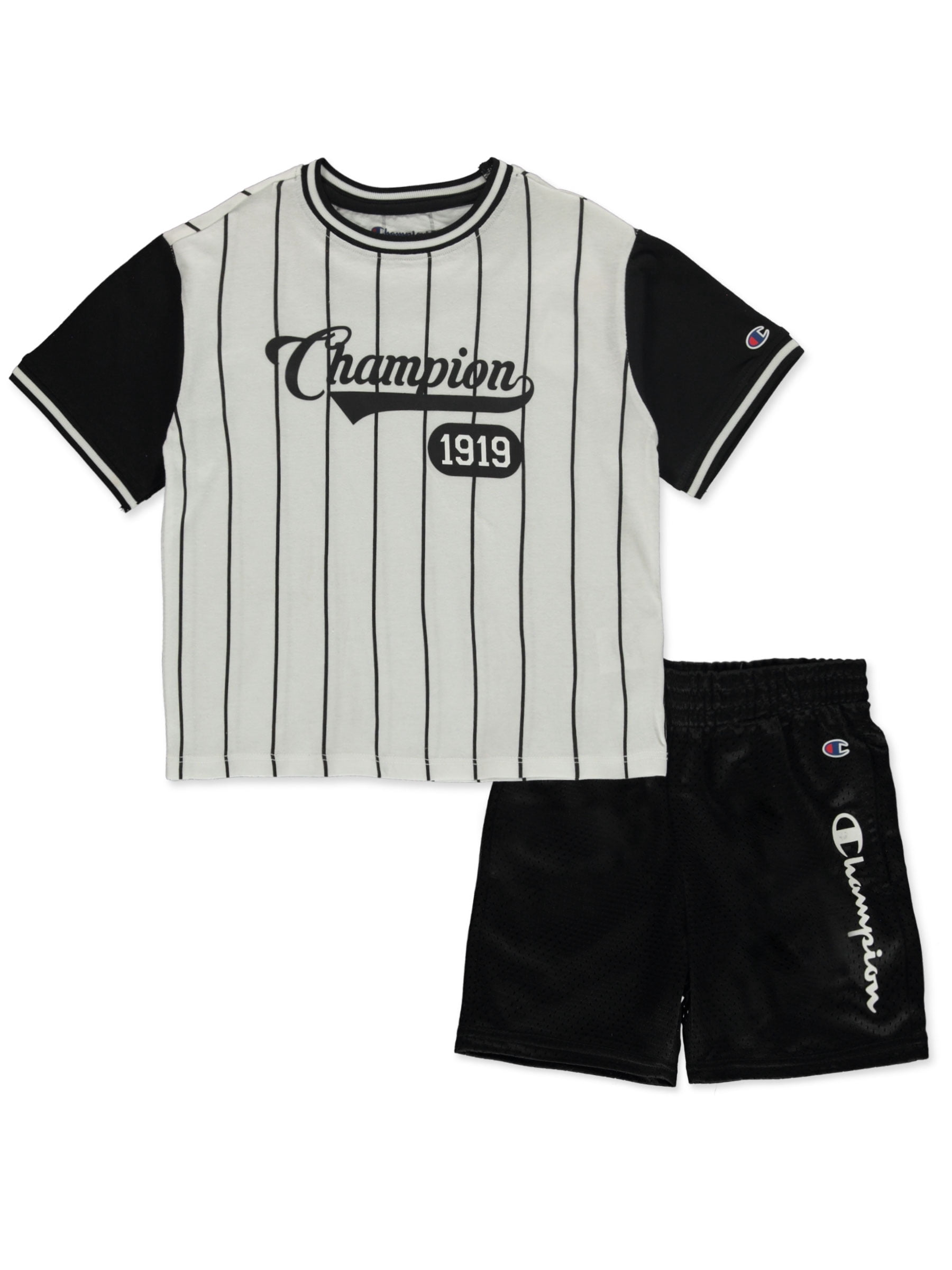 Champion Boys' 2-Piece Baseball Shorts Set Outfit Color: bright white ...