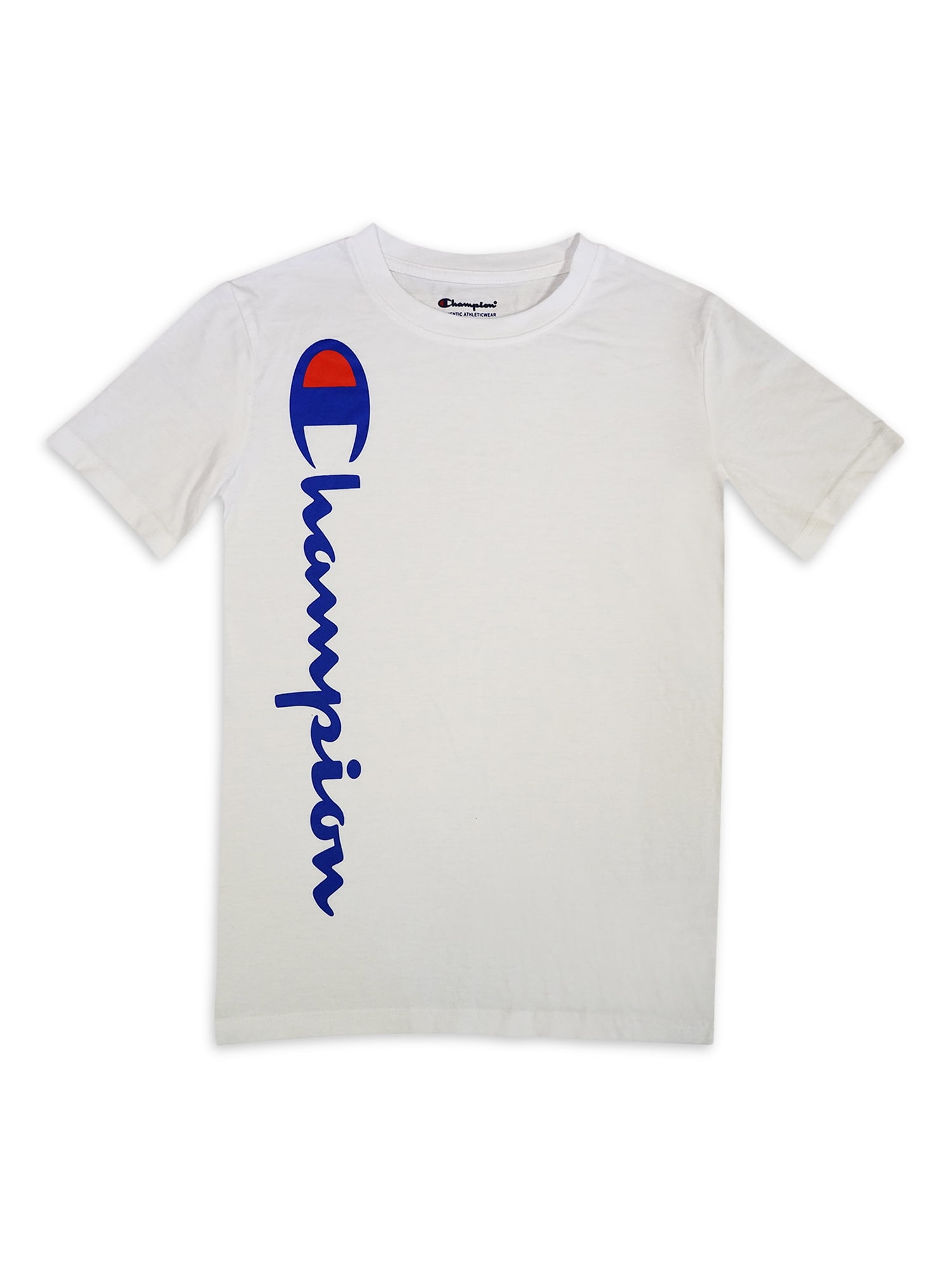 Champion Boys Vertical Script Logo Short Sleeve Athletic T-Shirt, Sizes ...
