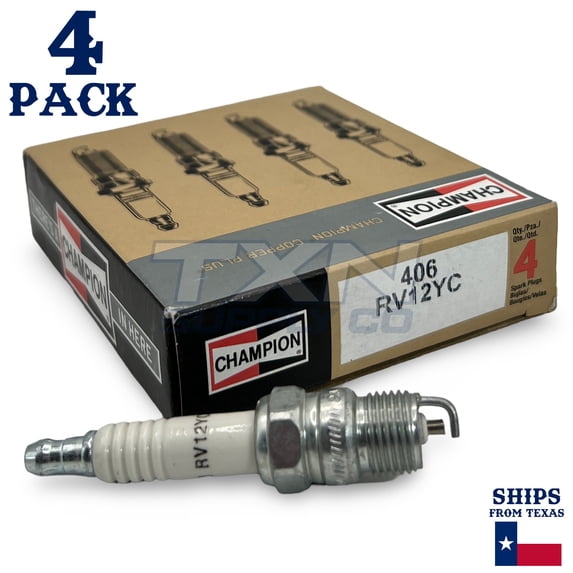 Champion Copper Plus 406 Spark Plug RV12YC - 4 Pack - Walmart.com