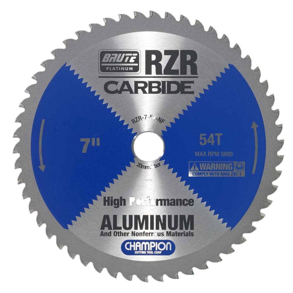 Champion Cutting Tool Carbide Tipped Circular Saw Blade 7In (Aluminum ...