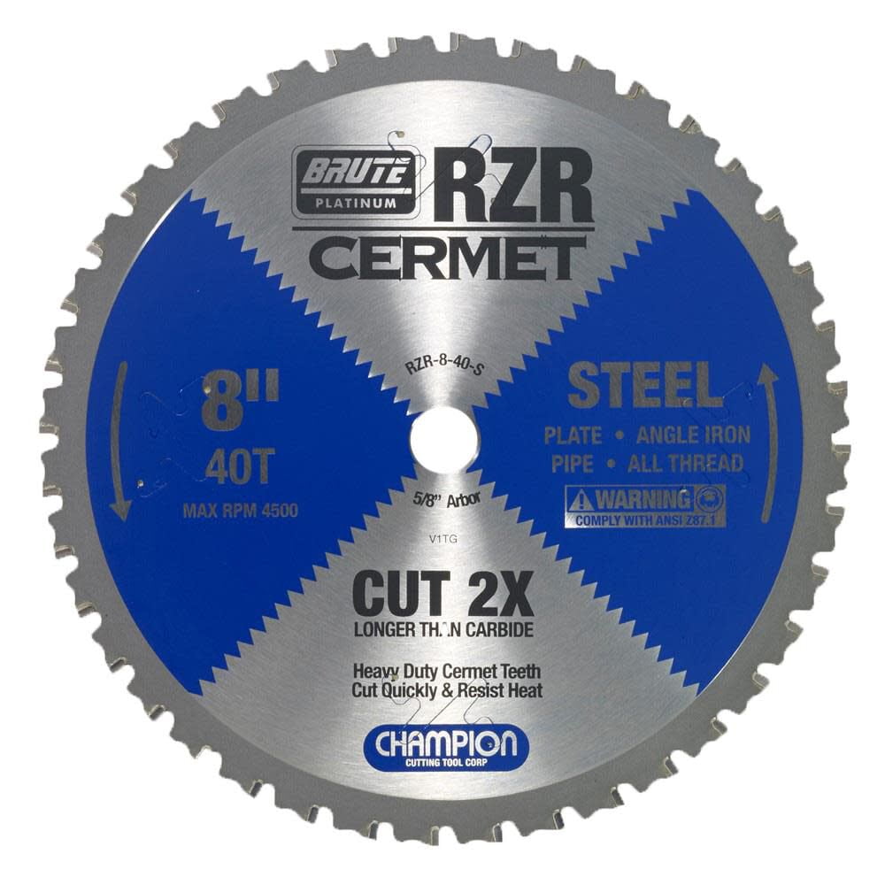 Champion Cutting Tool Cermet Tipped Circular Saw Blade 8In (Steel ...
