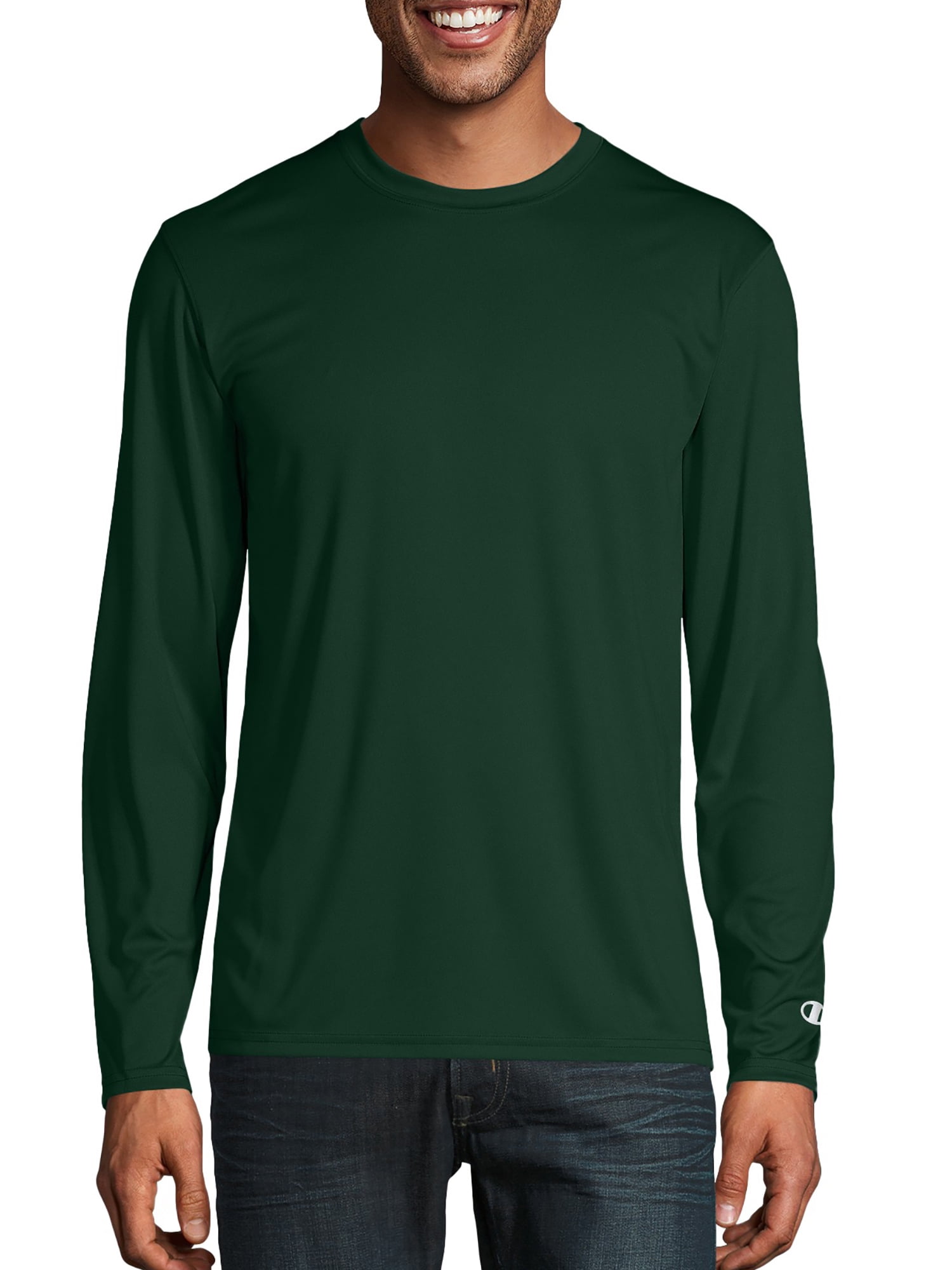 Champion Double Dry 4.1 oz. Long-Sleeve Interlock T-Shirt (CW26) Dark ...