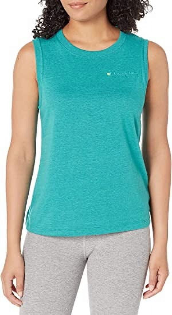 Champion GREEN/TEAL CROSSDYE Women's Powerblend Graphic Muscle Tank, US ...