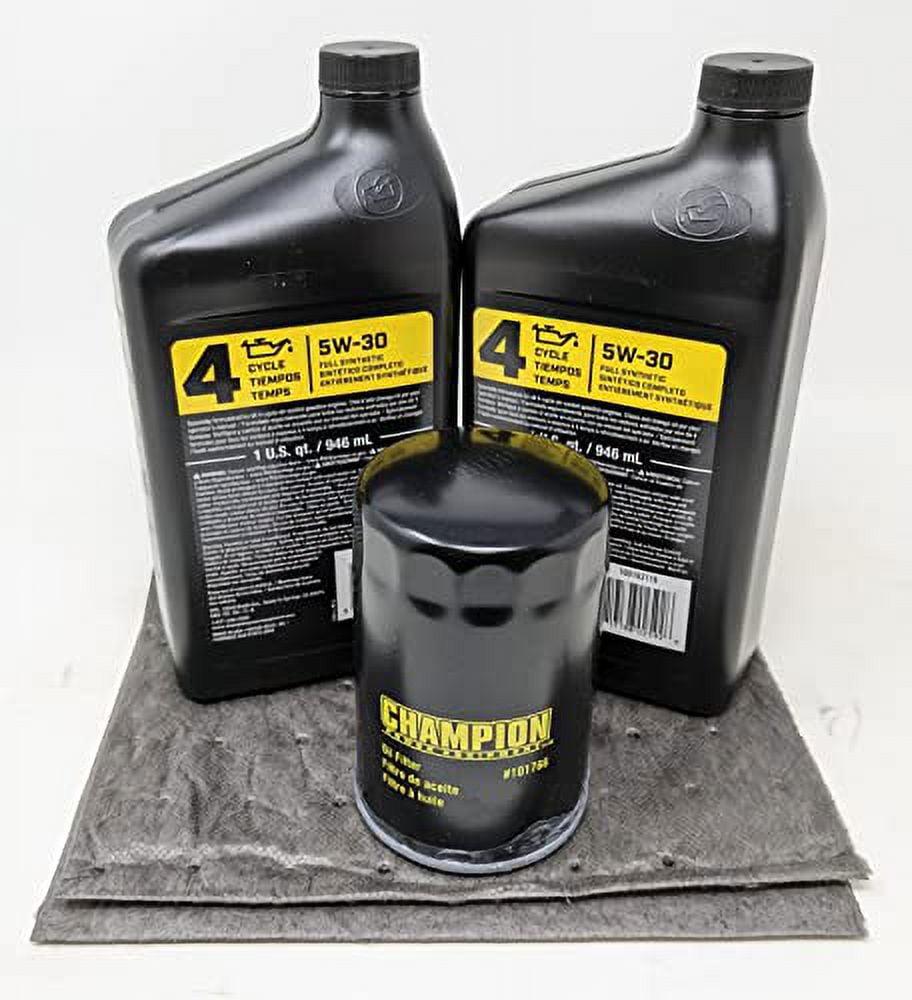Champion Generator 5W-30 Full Synthetic Oil Change Kit 2 Quarts oil and ...