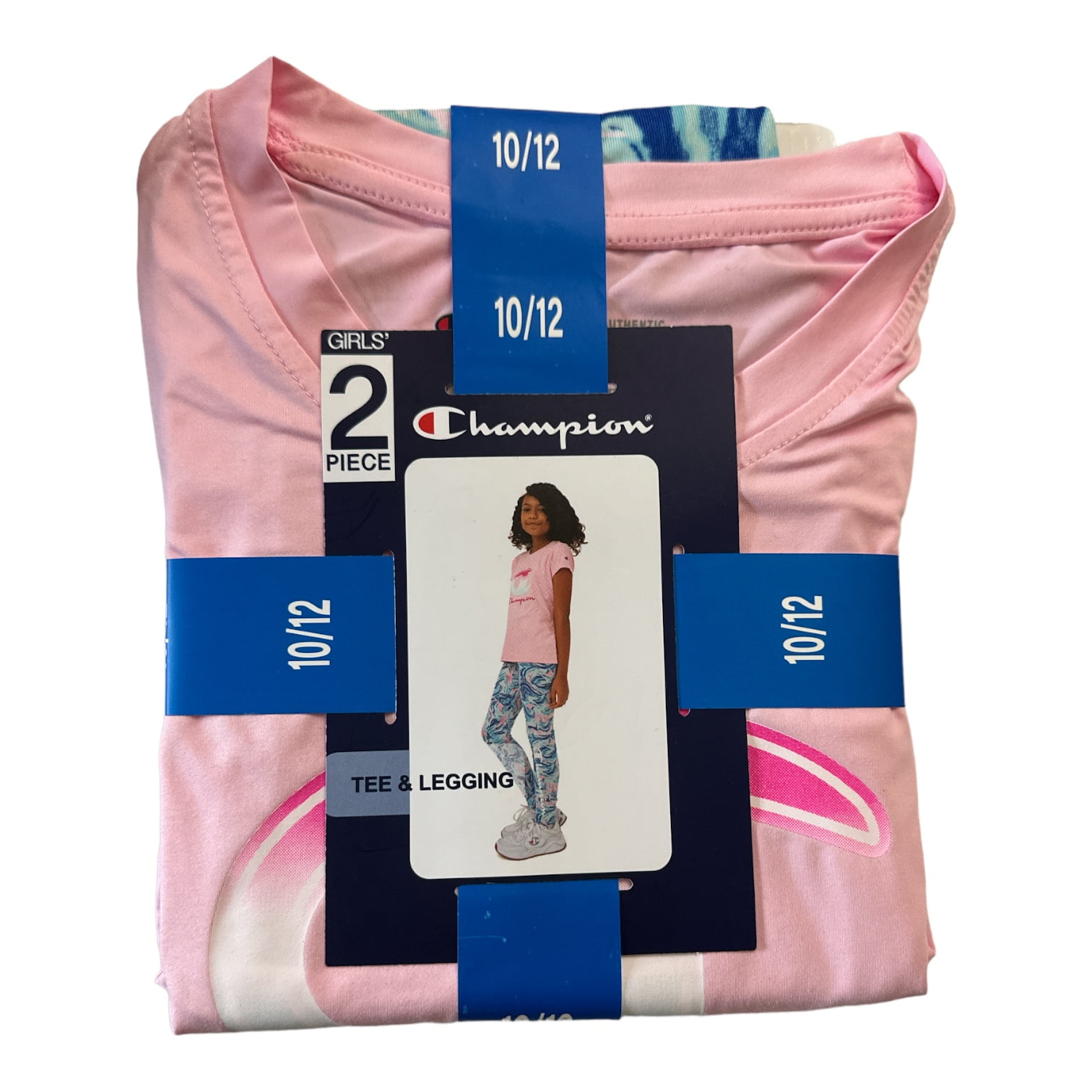 Champion Girls 2 Piece Active Outfit: Short Sleeve Tee & Leggings Set ...