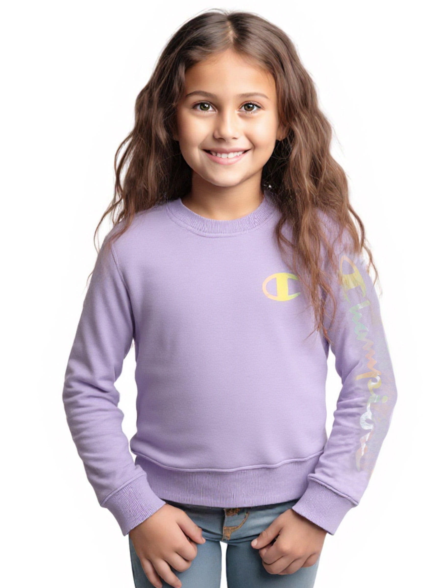 Champion Girls' Fleece Sweatshirt Color: lavender Size: 14 - Walmart.com
