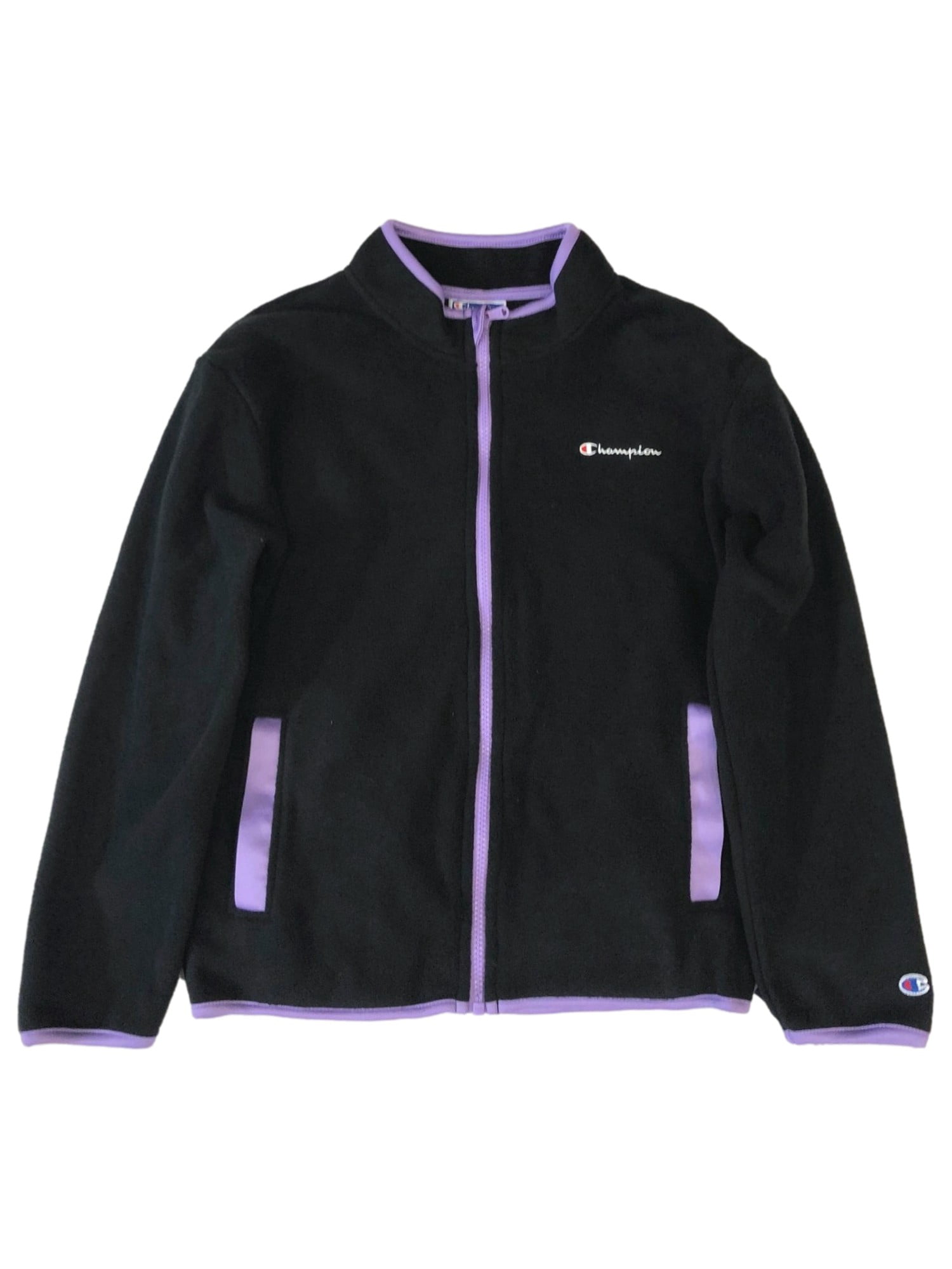 Champion Girls Lightweight Black & Purple Fleece Jacket Sweatshirt L ...