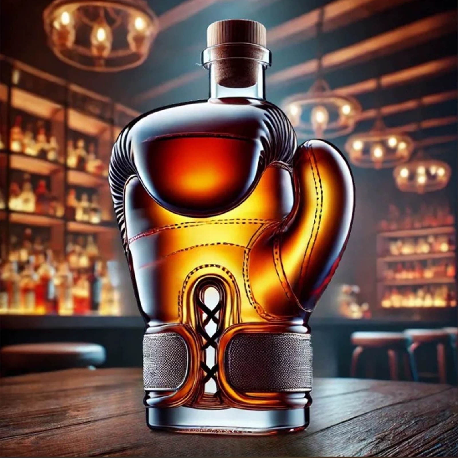 Champion Gloves Whiskey Decanter – Whiskey Decanter Set with Metal ...