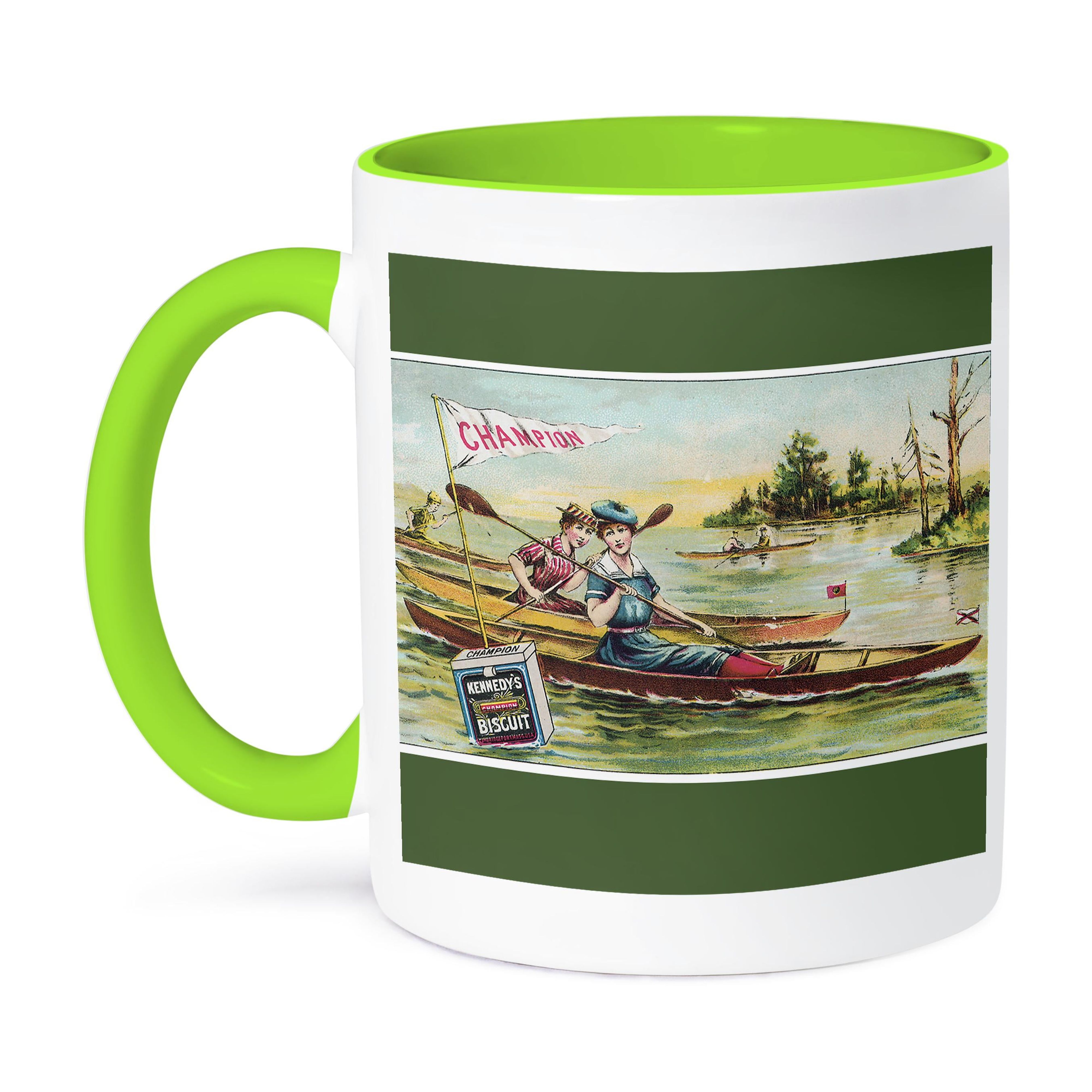 3dRose, Champion Kennedy Biscuits Girls rowing Canoes, 11oz Two-Tone ...