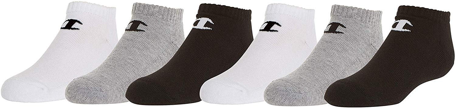 Champion Kids' Big 6-Pack Socks in Quarter or Low Cut, Oxford Gray, 9 ...