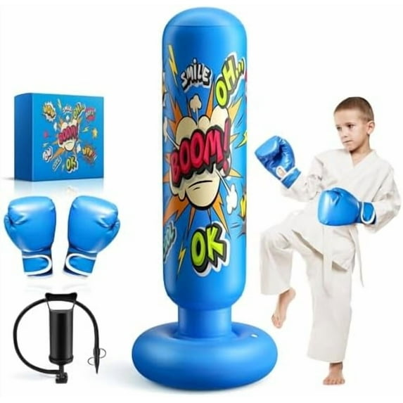 Champion Kids Boxing Set, Inflatable Punching Bag for Ages 3-12 ...