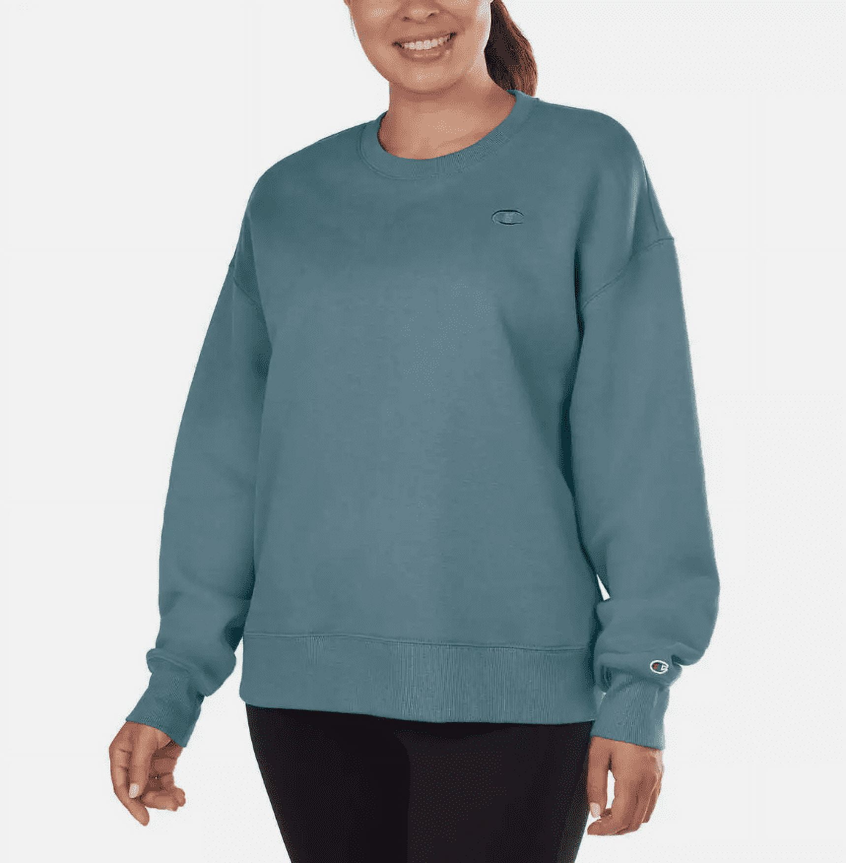 Champion Ladies' Sueded Crewneck Pullover (Blue, Large) - Walmart.com