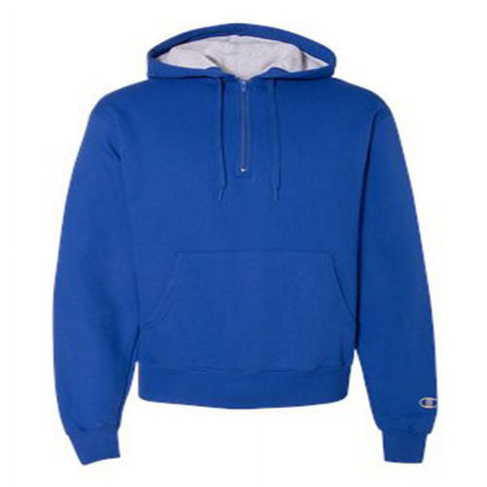 Champion Cotton Max Hooded Quarter-Zip Sweatshirt Size 3XL Color Blues ...
