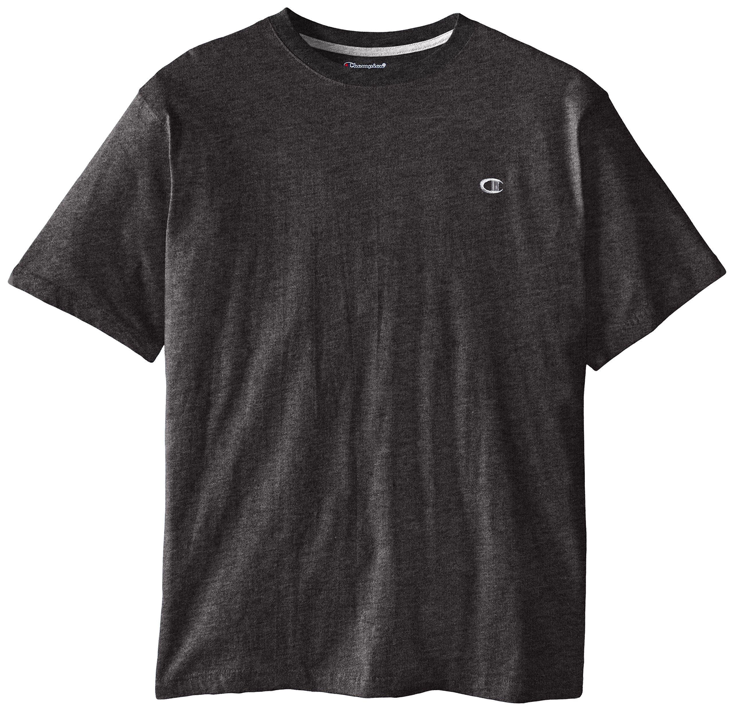 Champion Men's Big-Tall Crew Neck Jersey T-Shirt, Charcoal Heather, 4X ...