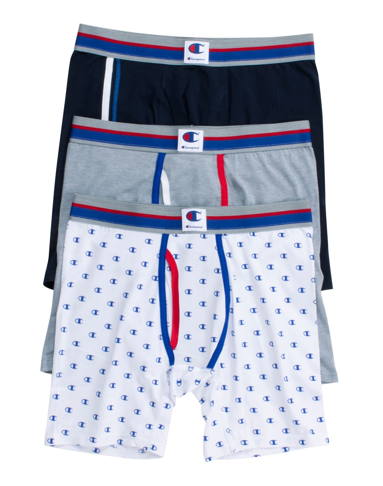 Champion Men's Everyday Comfort Logo Boxer Briefs 3 Pack - Walmart.com