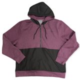 Champion Men's Fleece Woven-Mix Half Zip Two Tone Hoodie (Plum Port ...