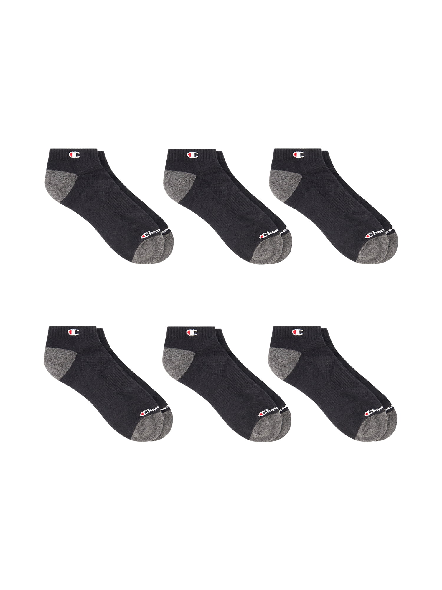Champion Men’s Low Cut Socks 6 Pack – Half Terry Cushion, Moisture ...