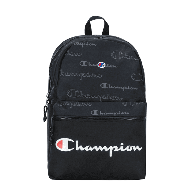 Champion Men's Manuscript Top Load Backpack, School Book Bag, Black ...