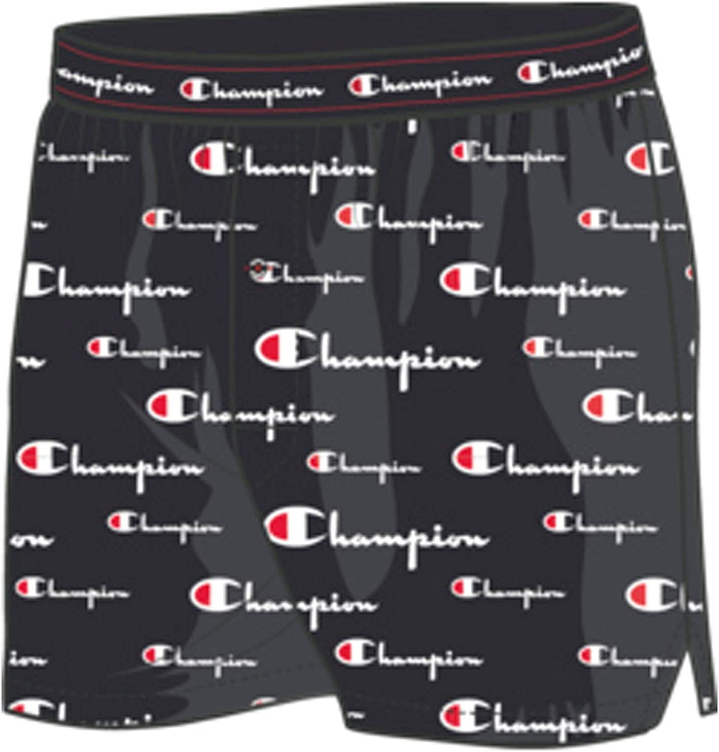 Champion Men's Script Print Stretch Woven Boxer, Black, Medium ...