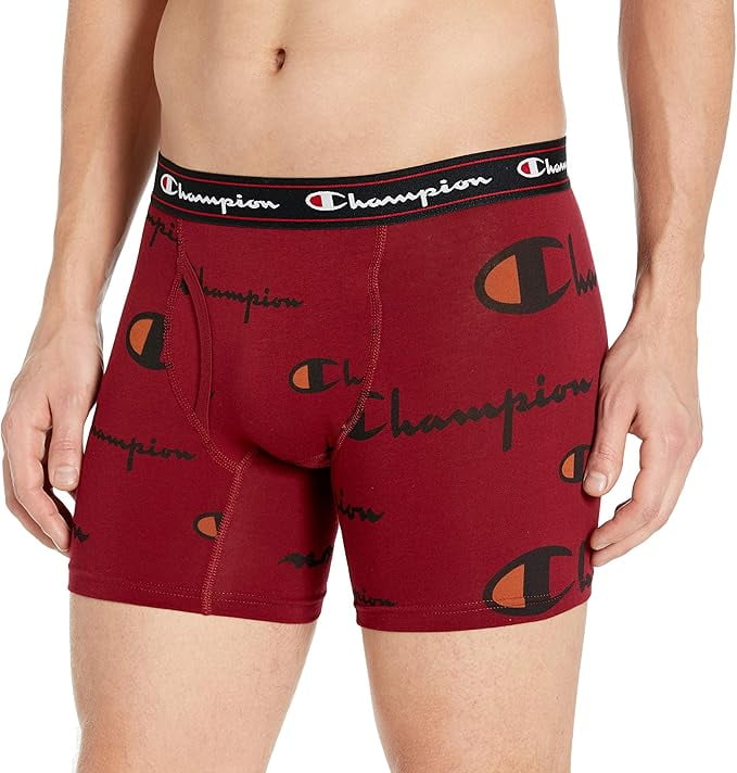 Champion Men's Script Printed Boxer Brief, Medium, Cherry Pie - Walmart.com
