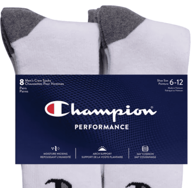 Champion Men’s Socks, 8-Pair Pack (White) - Walmart.com