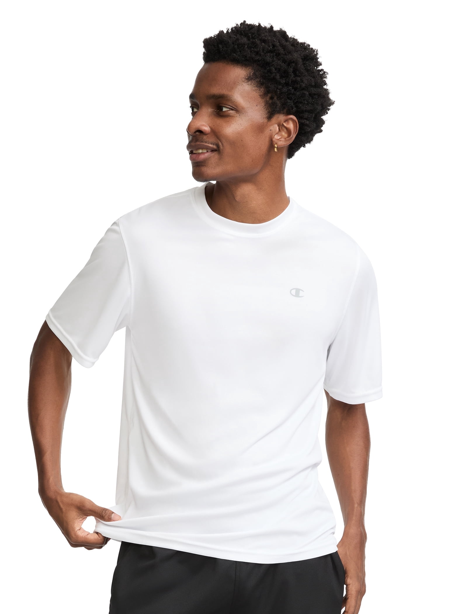 Champion Men’s Sport T-Shirt with Reflective “C” Logo, Slim Fit ...