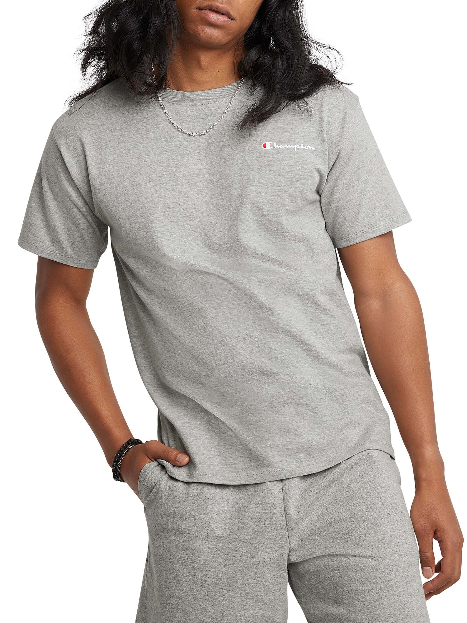 Champion Men's and Big Men's Mini Script Logo Classic Jersey Tee, Sizes ...