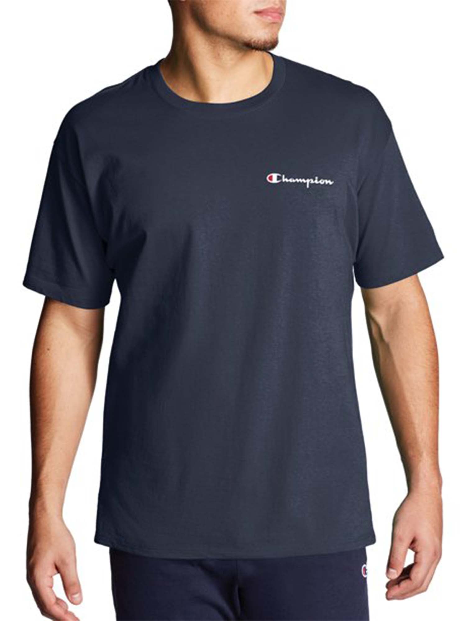 Champion Men's and Big Men's Mini Script Logo Classic Jersey Tee, Sizes ...