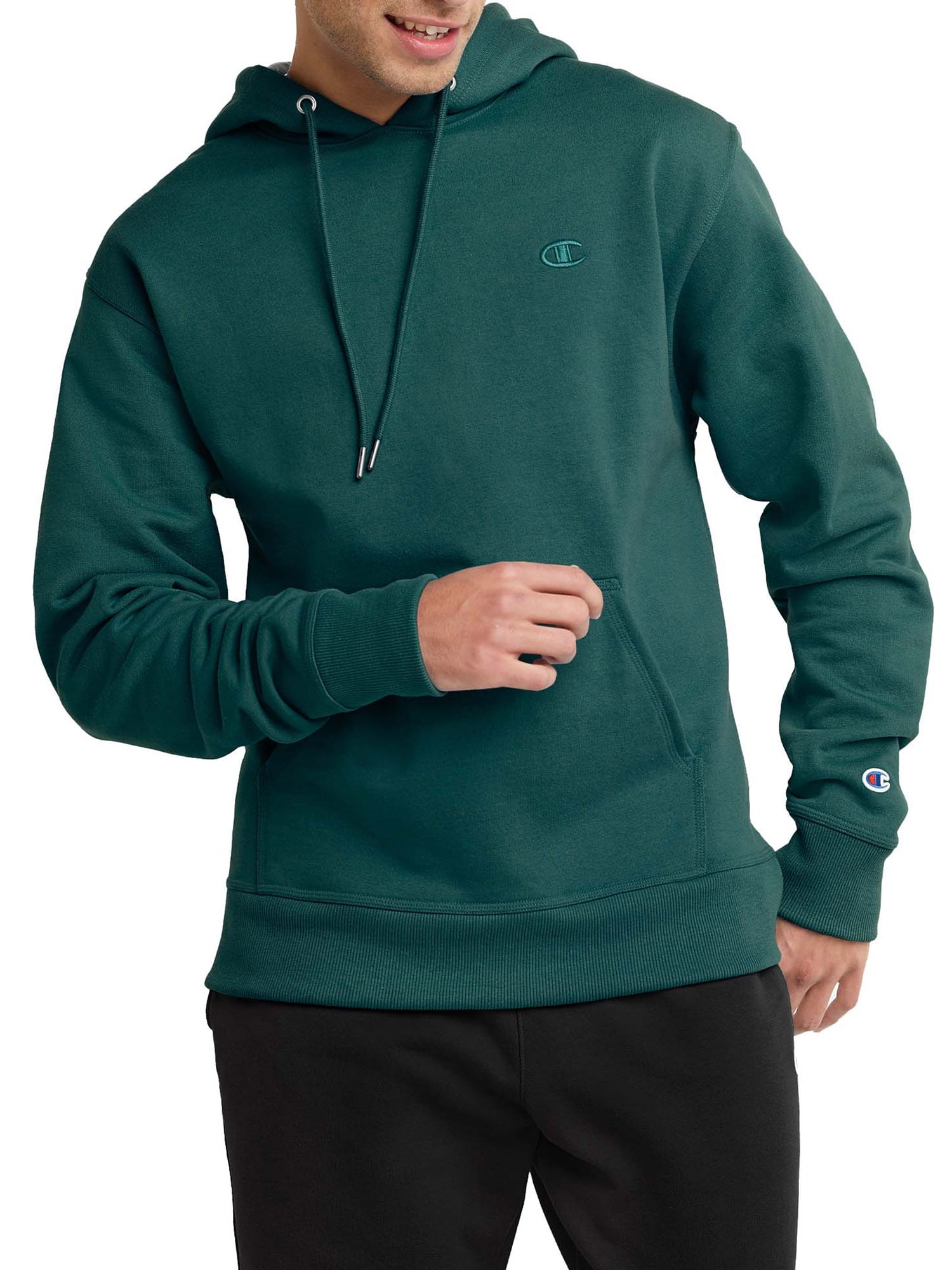 Champion Men's and Big Men's Powerblend Fleece C Logo Pullover Hoodie ...