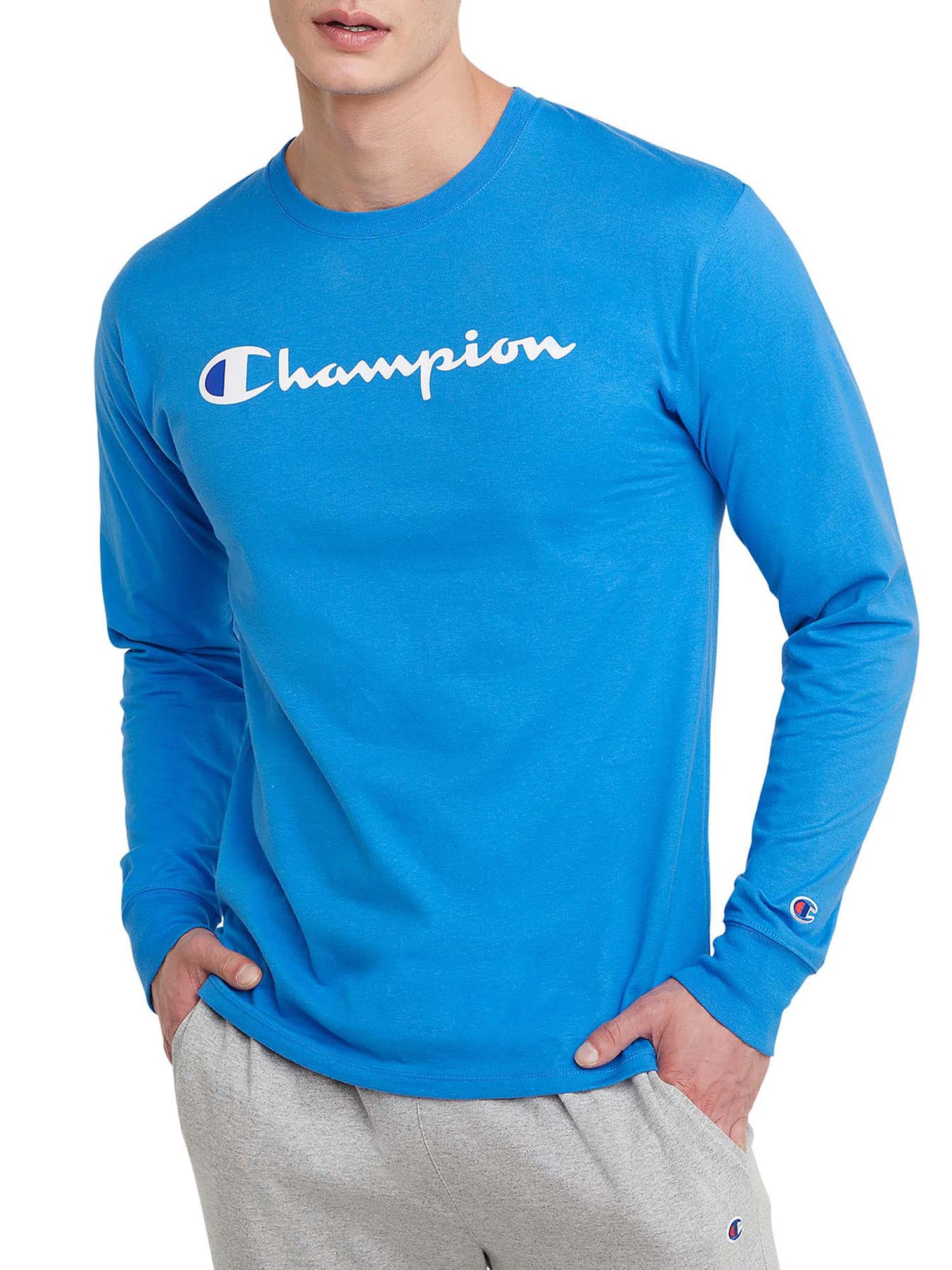 Champion Men’s and Big Men's Script Logo Classic Graphic Long Sleeve T ...
