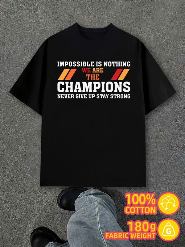 Champion Motivational mens 180G 100% Cotton white Basic Unisex Shirt ...