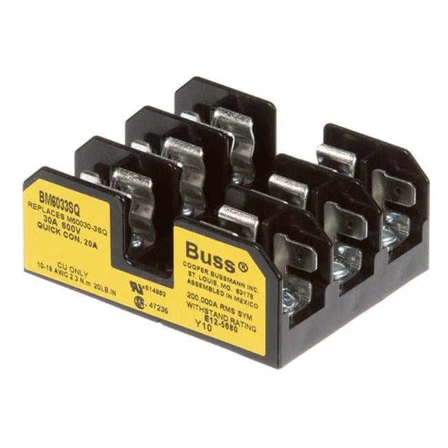 Champion - Moyer Diebel 106925 2.3 in. 600V 30A 3P CC Type Block Fuse ...