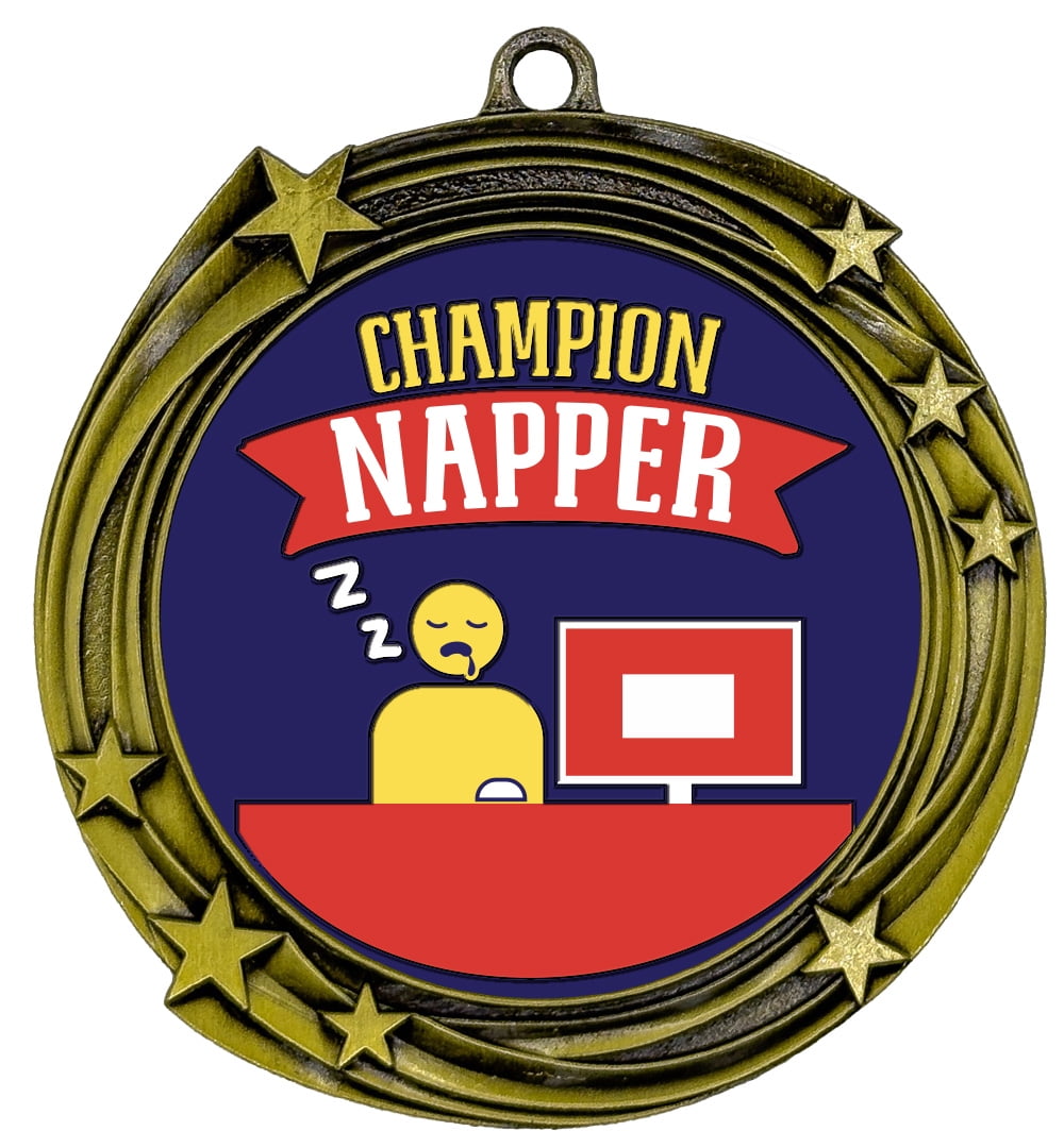 Champion Napper Novelty Stars Design Medal | Funny Coworker or Family ...