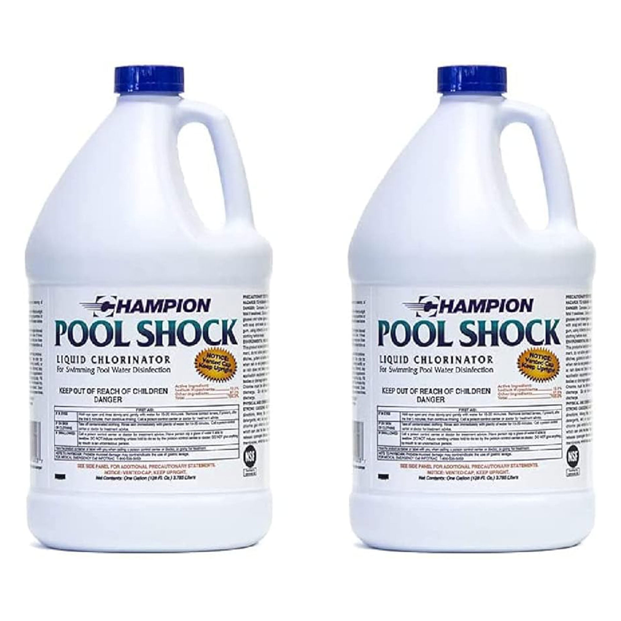 Champion Pool Shock Liquid Chlorinator, 12.5% Sodium Hypochlorite, 2 ...