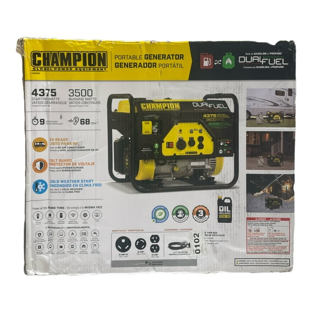 Champion Power Equipment 3500W / 4375W Dual-Fuel Generator - CPE-100401 ...