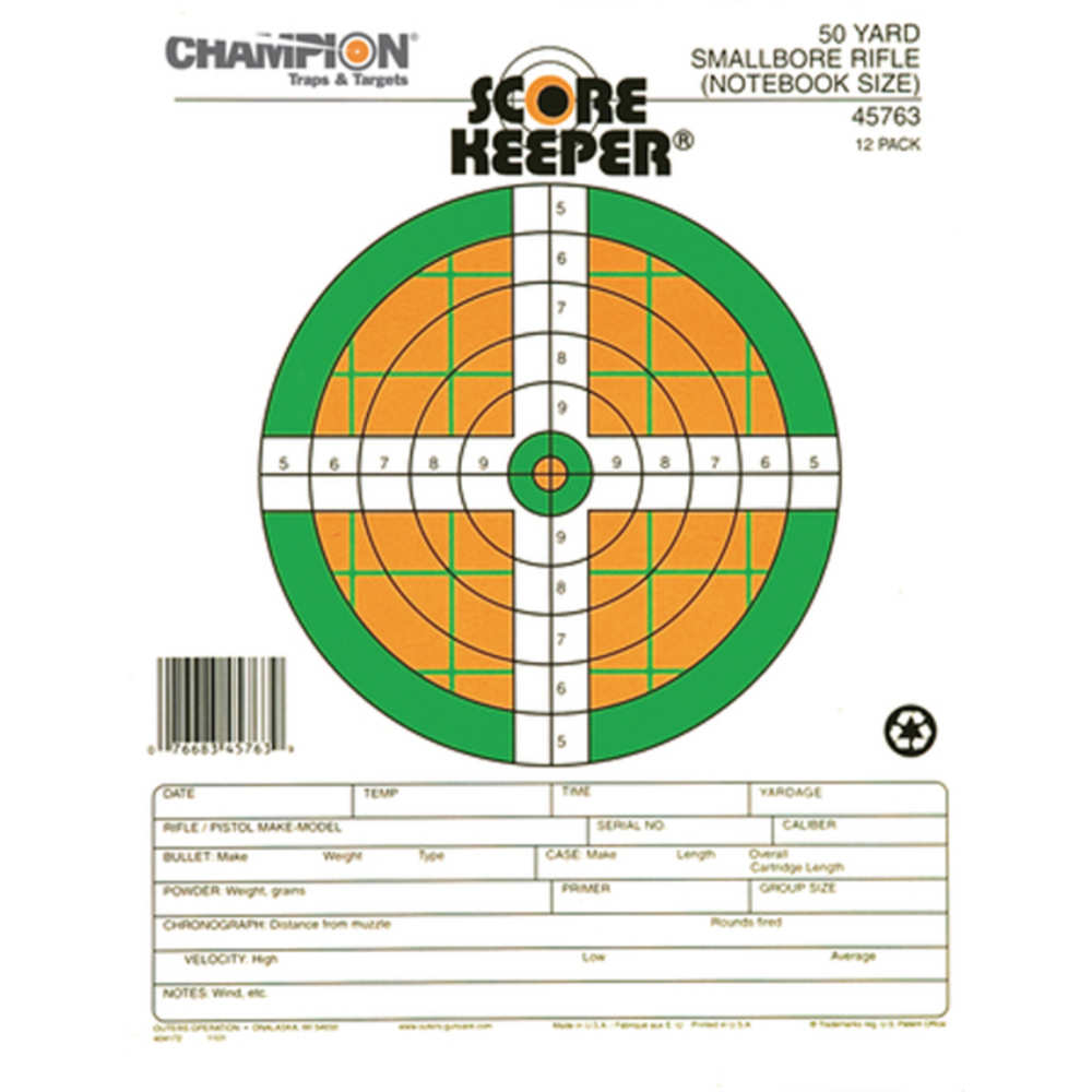 Champion Scorekeeper Paper Targets 50YD, 12-Pack - Walmart.com