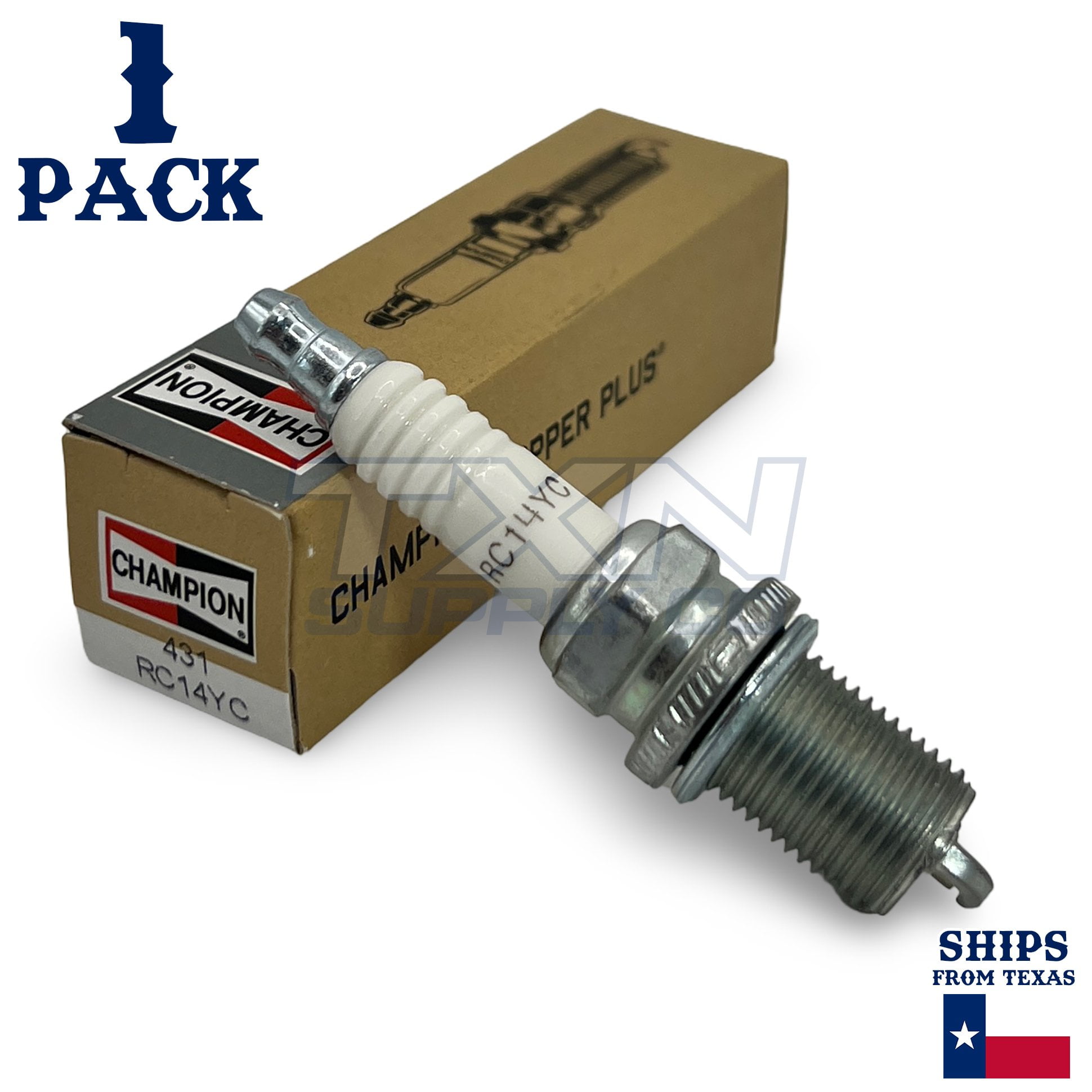 Champion Copper Plus 431 Spark Plug Carton of 1 - RC14YC - Walmart.com