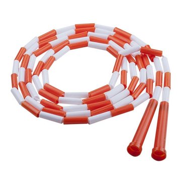 K-Roo Sports 7-foot Jump Rope with Plastic Beaded Segmentation, Red ...