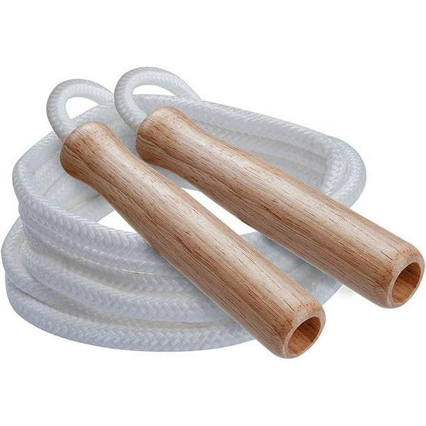 Champion Sports SR Series Classic Nylon Jump Rope with Wood Handles, 16 ...