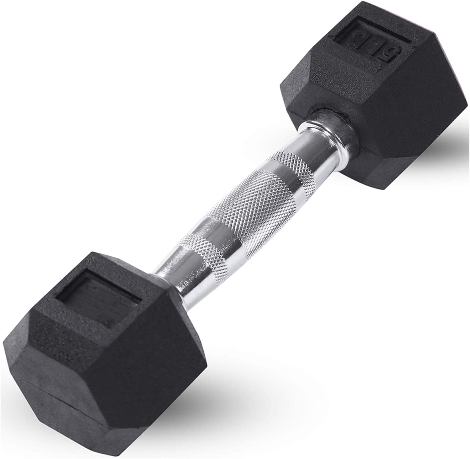 JFIT Rubber Hex Dumbbells - 8 Size Options - Hex Shaped Heads Prevent ...