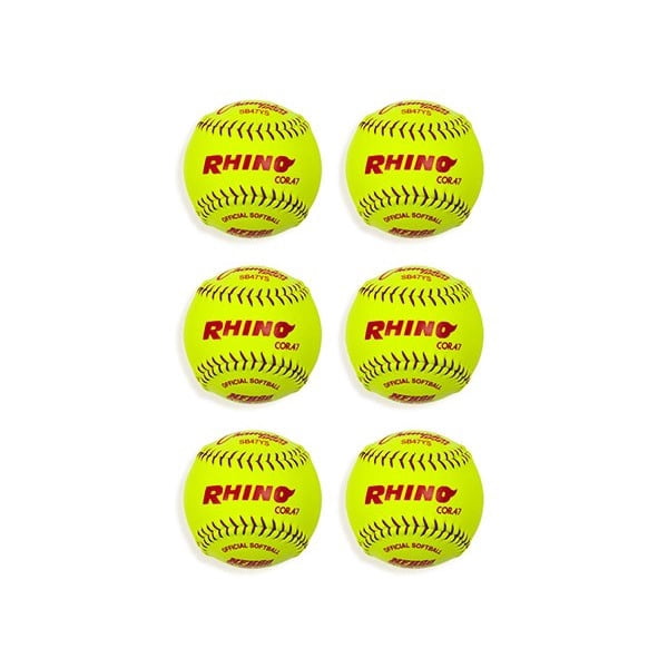 Champion Sports 6 Ball Pack SB12 12" Optic Yellow .47 Cork Core Raised ...