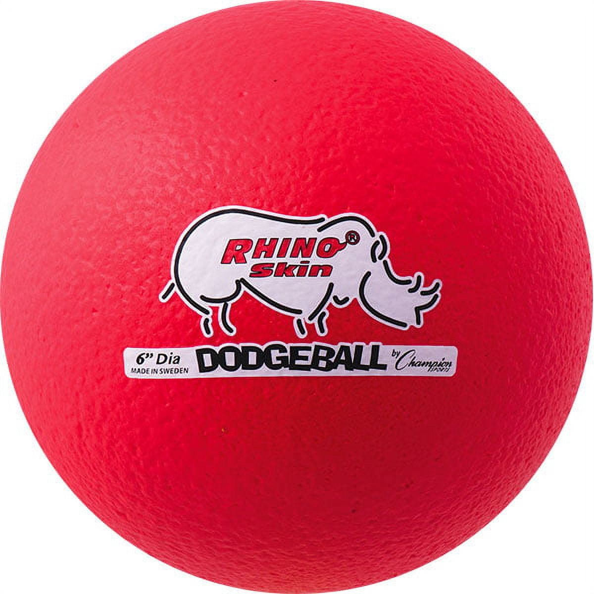 Champion Sports 6 Inch Rhino Skin Low Bounce Dodgeball Neon Red ...