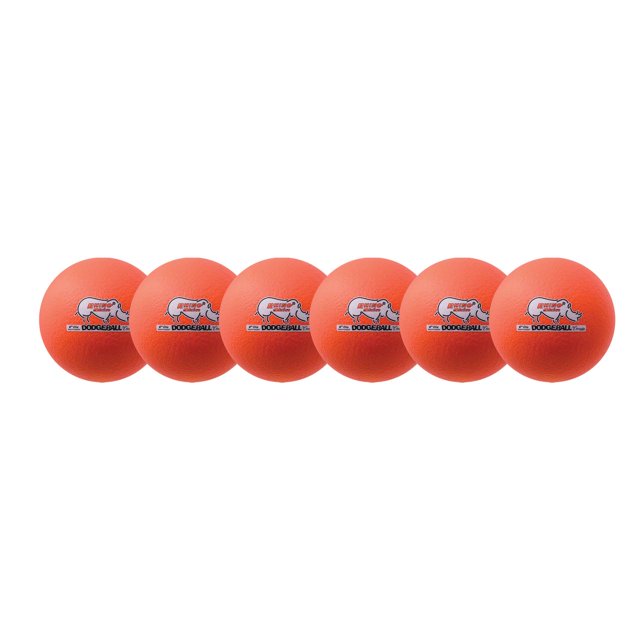 Champion Sports 6 Inch Rhino Skin Low Bounce Dodgeball Set Neon Orange ...