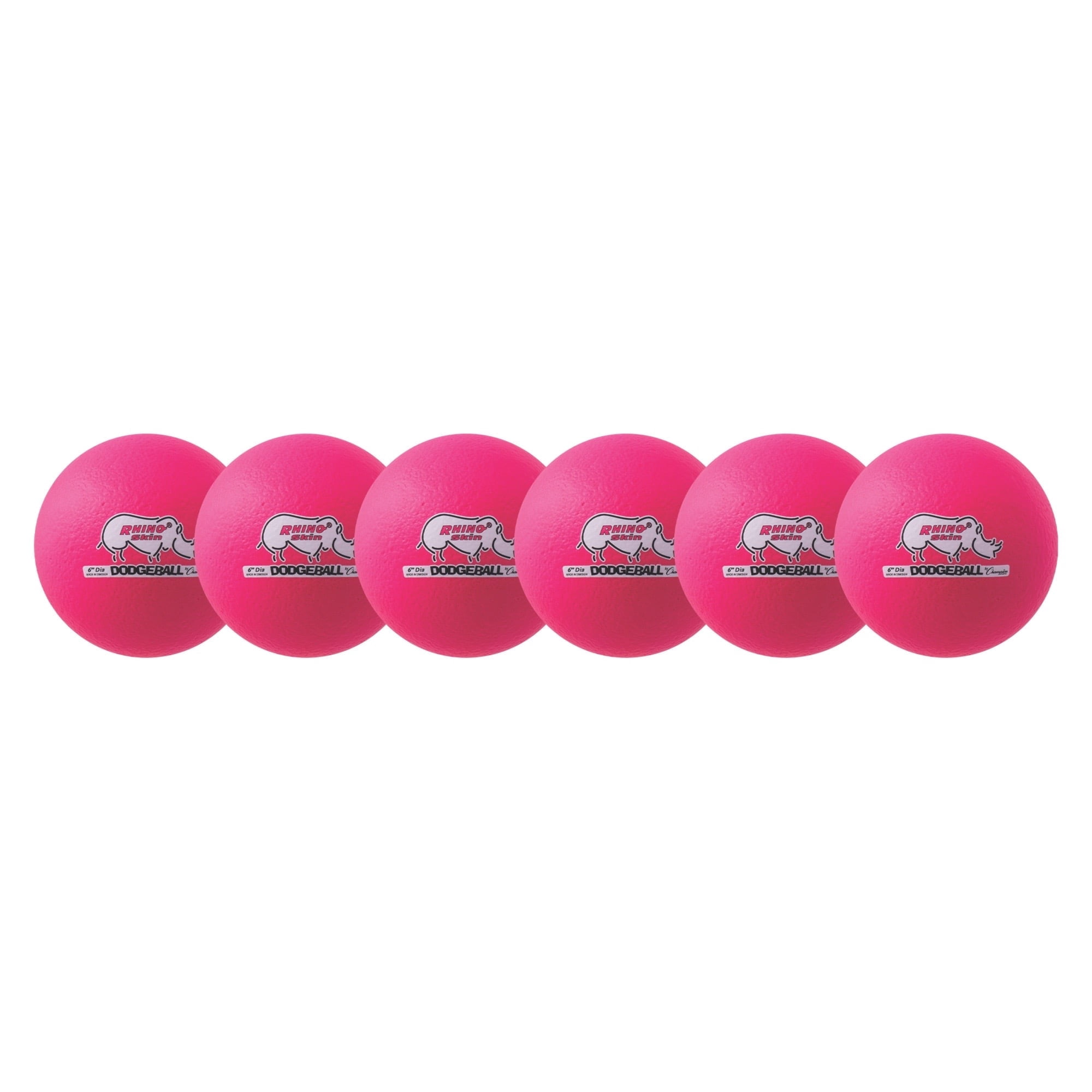 Champion Sports Rhino Skin Dodgeball (Set of 6, Neon Pink, 6 ...